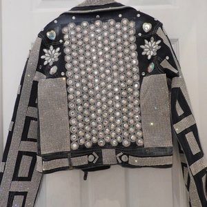jessebelle boutique | Jackets & Coats | Handmade Bedazzled Denim Jacket ...